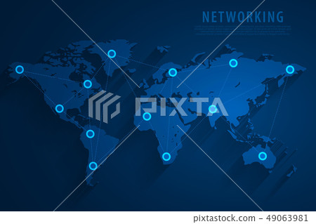 Global network connection blue background - Stock Illustration ...