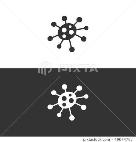 Bactery icon on a black and white background - Stock Illustration ...
