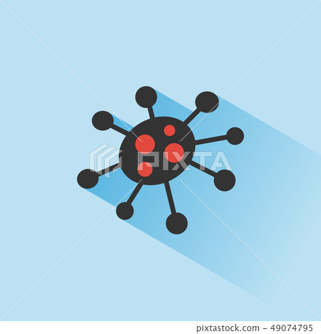Bactery icon with shadow on a blue background - Stock Illustration ...