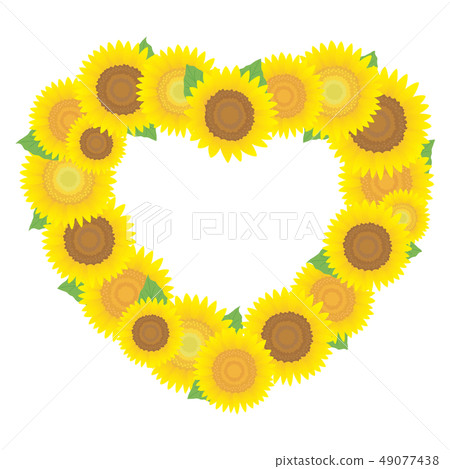 Sunflower heart frame - Stock Illustration [49077438] - PIXTA