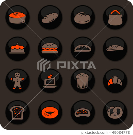Bakery products icons set - Stock Illustration [49084778] - PIXTA