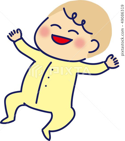 Baby supine smile - Stock Illustration [49086319] - PIXTA