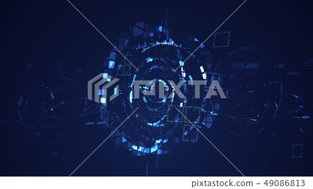 Abstract blue cyber circle digital technology - Stock Illustration ...