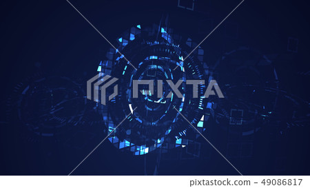 Abstract blue cyber circle digital technology - Stock Illustration ...