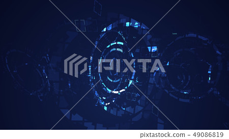 Abstract blue cyber circle digital technology - Stock Illustration ...