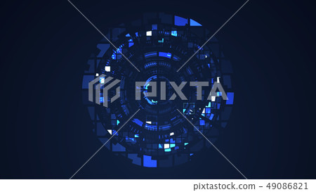 Abstract blue cyber circle digital technology - Stock Illustration ...