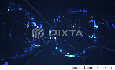 Abstract blue cyber circle digital technology - Stock Illustration ...