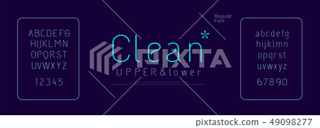 Abstract rounded thin line font minimal alphabet. - Stock Illustration ...