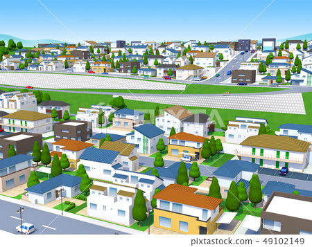 House Real Estate Residential Area Housing Town... - Stock Illustration ...