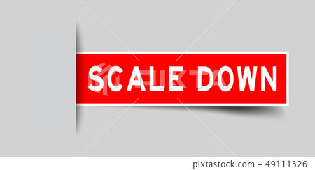 Label square red sticker in word scale down - Stock Illustration ...