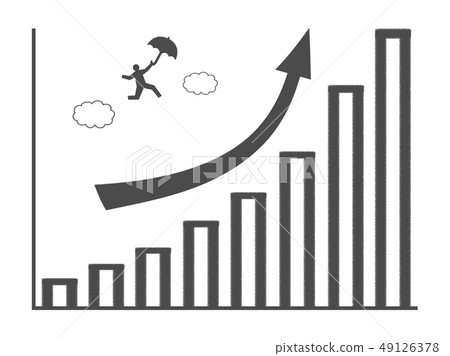 Person who floats graph (economy, performance,... - Stock Illustration ...