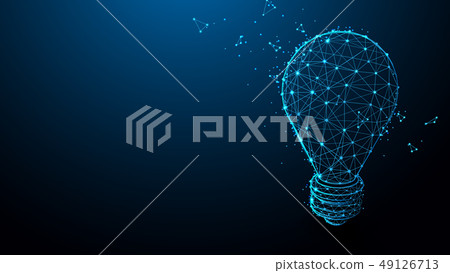 Light bulb with idea and creation symbol - Stock Illustration [49126713 ...