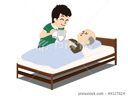 Male helper and lady diaper change - Stock Illustration [49127824] - PIXTA