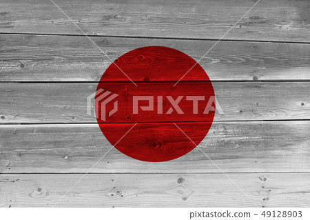 Japan flag painted on old wood plank - Stock Image - Everypixel