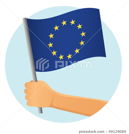 Europe EU flag in hand - Stock Illustration [49129089] - PIXTA