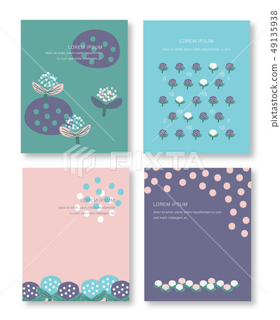 Set of creative posters with floral element - Stock Illustration ...