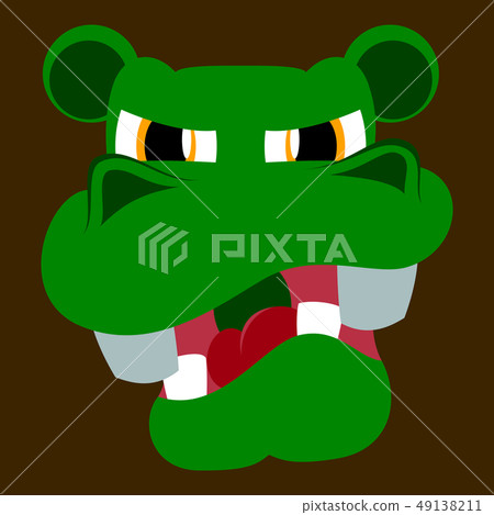 flat icon on theme evil animal hippo - Stock Illustration [49138211 ...