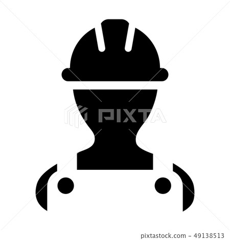 Professional icon vector male construction worker - Stock Illustration ...
