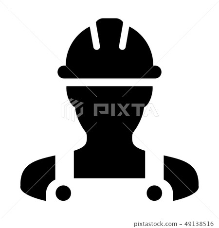 Manual worker icon vector male construction sign - Stock Illustration ...