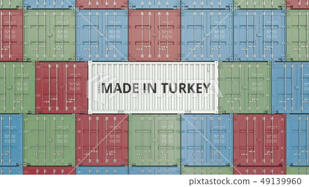 Cargo container with MADE IN TURKEY text.... - Stock Illustration ...