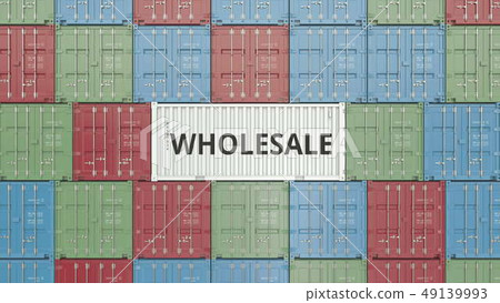 Container with WHOLESALE text. 3D rendering - Stock Illustration ...