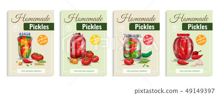 Homemade Pickles Poster Set - Stock Illustration [49149397] - PIXTA