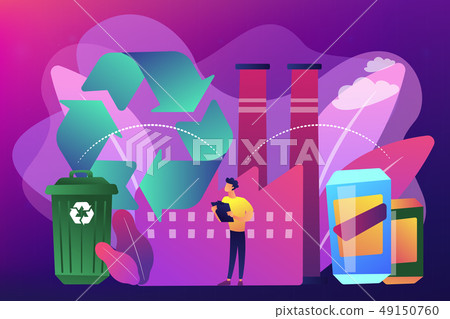 Mechanical recycling concept vector illustration. - Stock Illustration ...