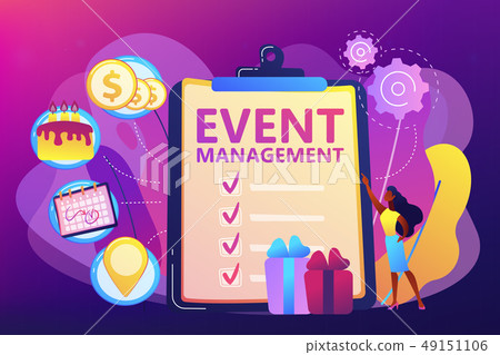 Event management concept vector illustration. - Stock Illustration ...