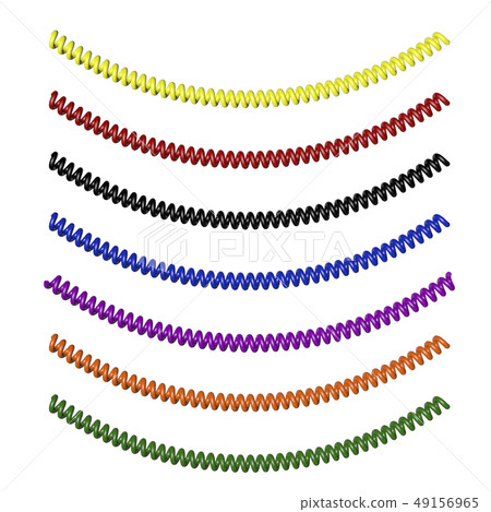 Colorful spiral telephone cables. Isolated on - Stock Illustration ...