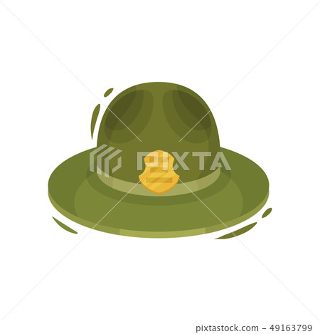 Green bowler hat policeman. Professional cap... - Stock Illustration ...