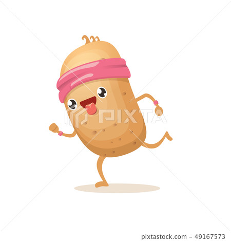 Cartoon funky potato character running or... - Stock Illustration ...