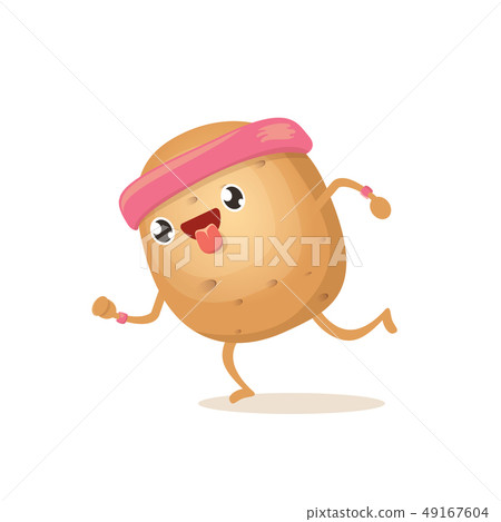 Cartoon funky potato character running or... - Stock Illustration ...