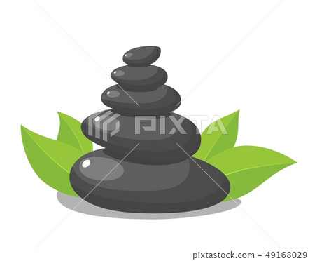 Stack of three black hot stones, - Stock Illustration [49168029] - PIXTA