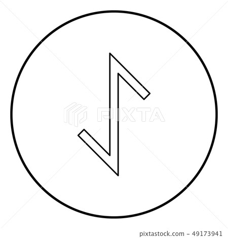 Eywas rune yew strength egis symbol icon outline - Stock Illustration ...