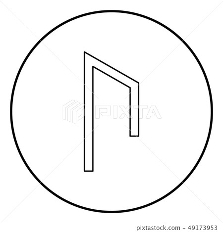 Rune Uruz Urus aurochs power icon outline black - Stock Illustration ...