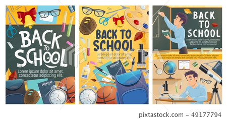 Back to school education study season posters - Stock Illustration ...