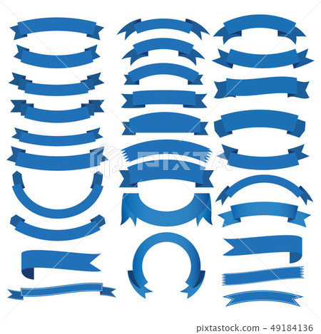 set of blue ribbon banner icon - Stock Illustration [49184136] - PIXTA