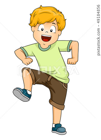 Kid Boy Stomping Illustration - Stock Illustration [49184856] - PIXTA