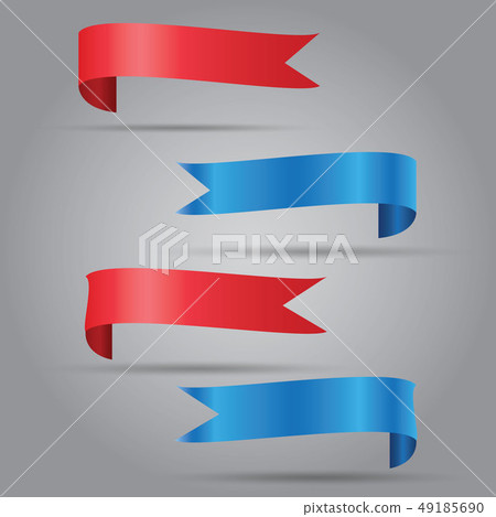 set of blue and red ribbon - Stock Illustration [49185690] - PIXTA