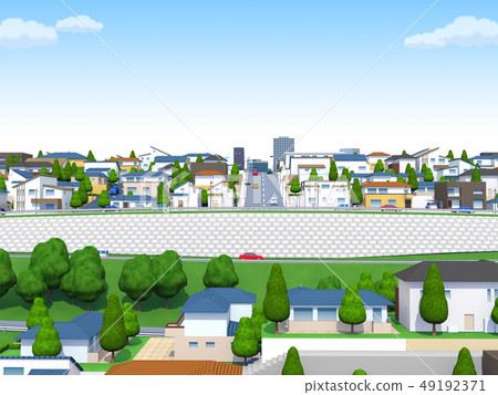 Residential area residential area town city... - Stock Illustration ...