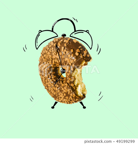 Creative donut alarm clock-插圖素材 [49199299] - PIXTA圖庫