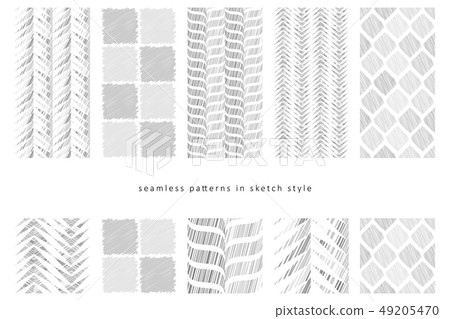 grayscale abstract seamless patterns - Stock Illustration [49205470 ...