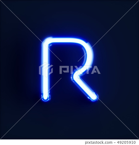 Neon light alphabet character R font - Stock Illustration [49205910 ...