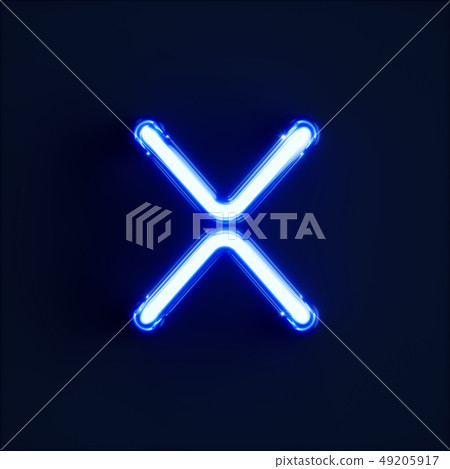 Neon light alphabet character X font - Stock Illustration [49205917 ...