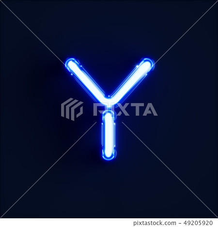 Neon light alphabet character Y font - Stock Illustration [49205920 ...
