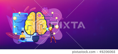 Artificial intelligence concept banner header. - Stock Illustration ...