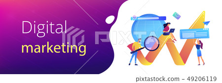 Digital marketing concept banner header. - Stock Illustration [49206119 ...