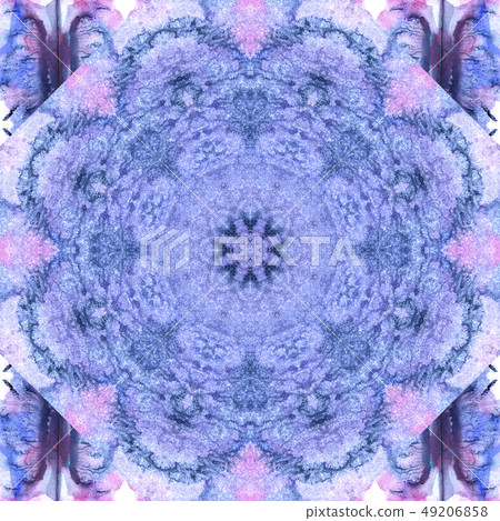 Watercolor blue round abstract seamless pattern-插圖素材 [49206858] - PIXTA圖庫