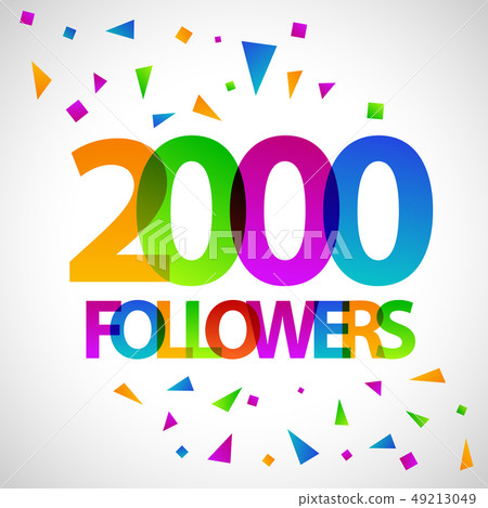 2000 followers social media banner vector design - Stock Illustration ...