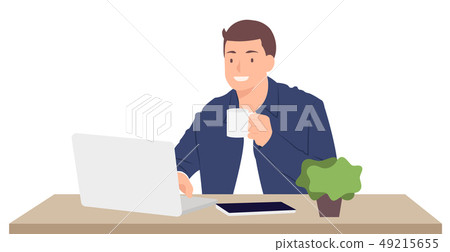 Cartoon people character design young man working - Stock Illustration ...